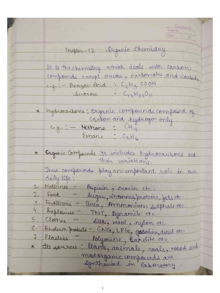 Organic Chemistry (Full) Ok# Chemistry Class 10 | PDF