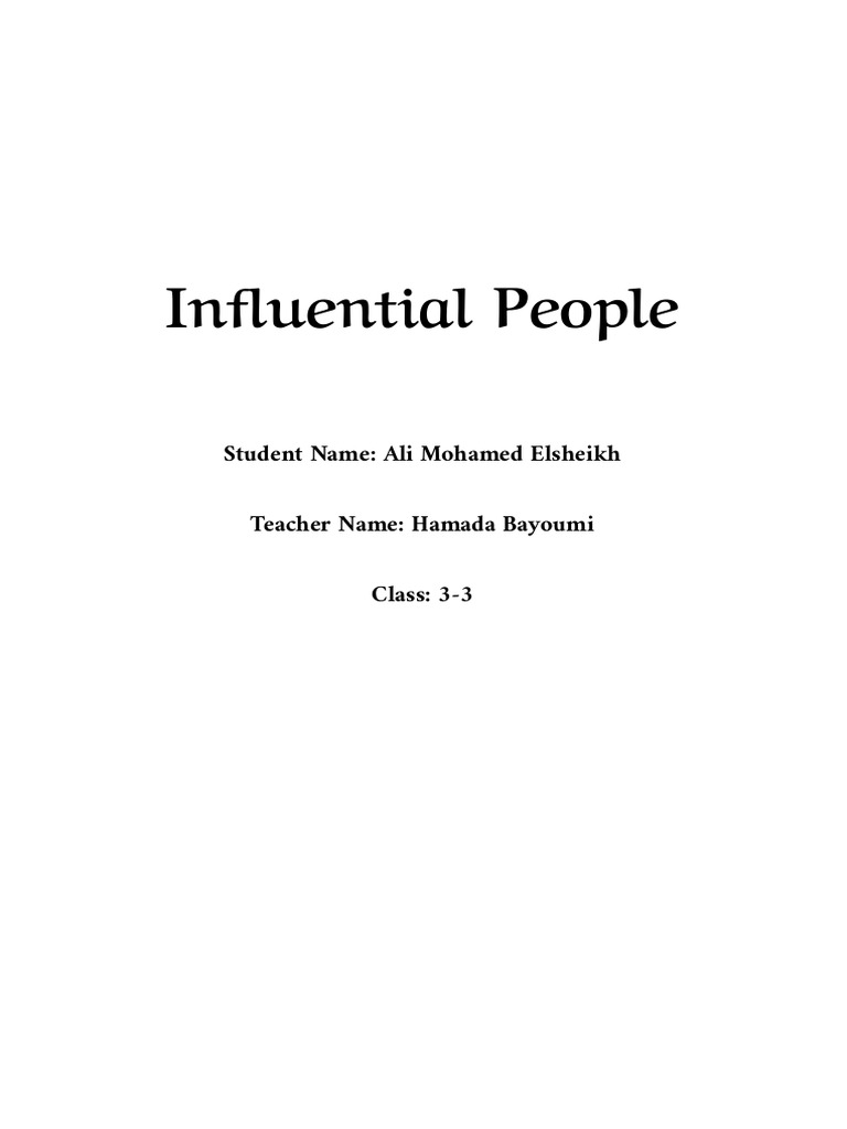 Influential People (1) | PDF | Leadership | Mahatma Gandhi