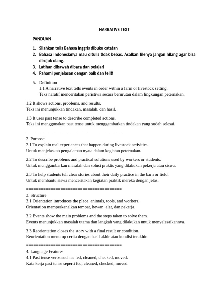 Narrative Text Ater | PDF | Grammar | Syntax