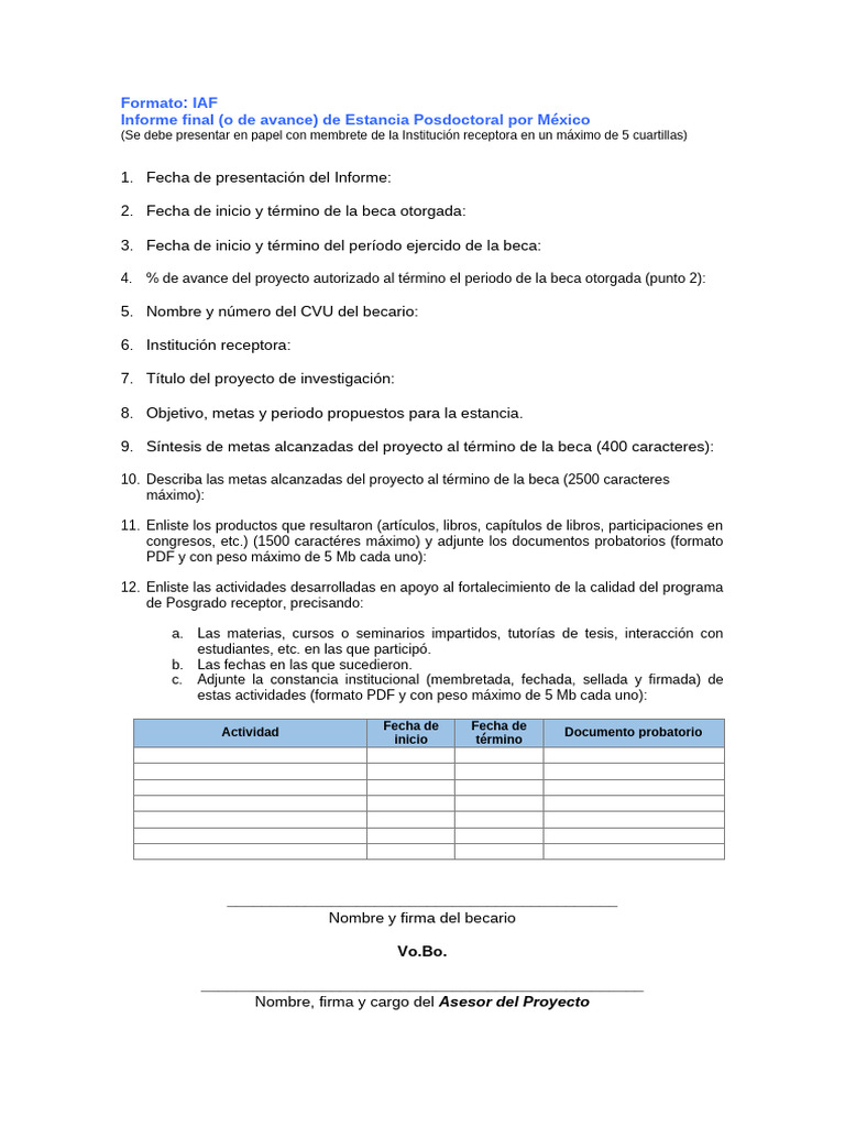 Formato Iaf Epm | PDF