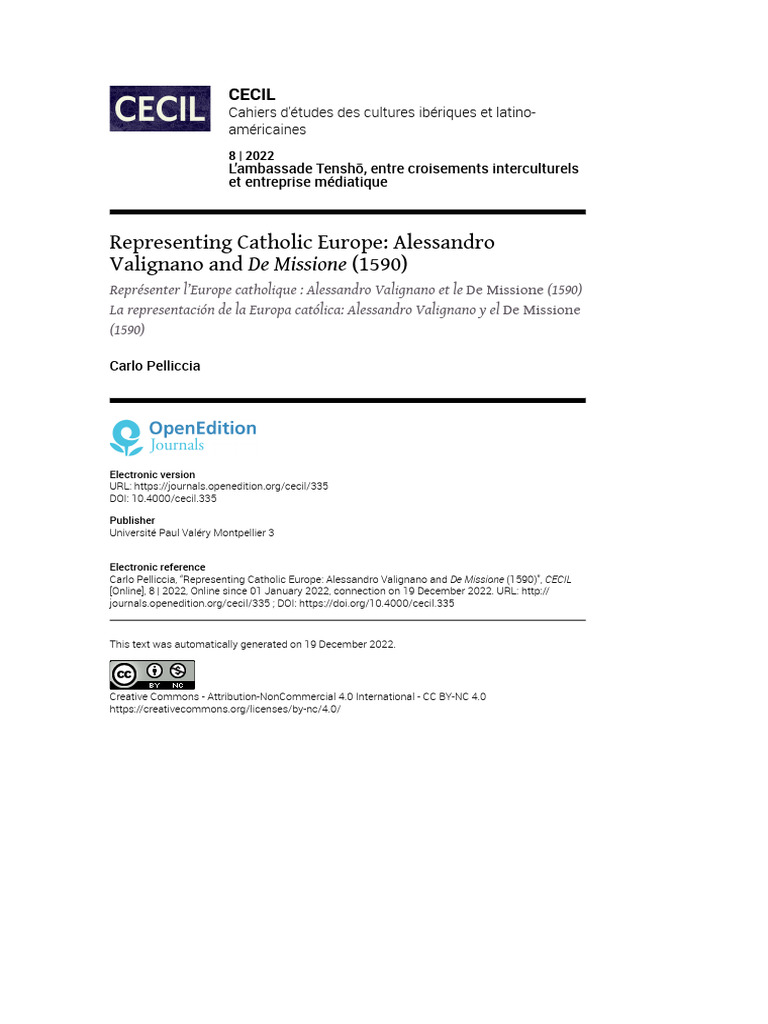 Alessandro Valignano and de Missione (1590) | PDF | Protestantism | Pope