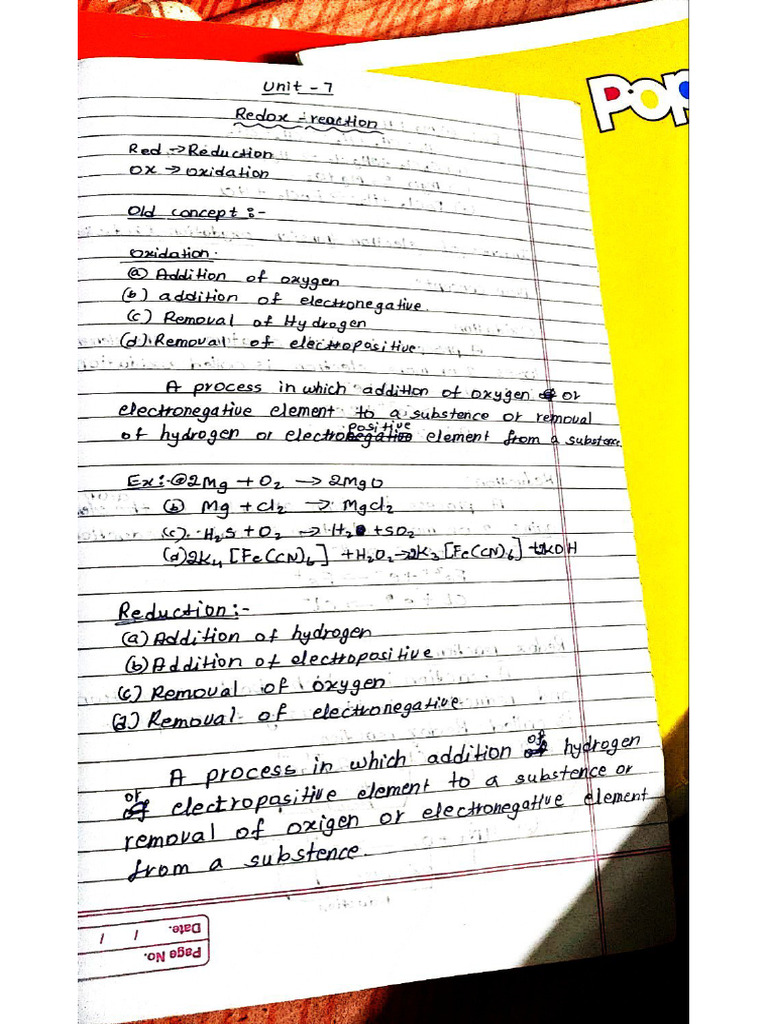 Redox Reactions Notes | PDF