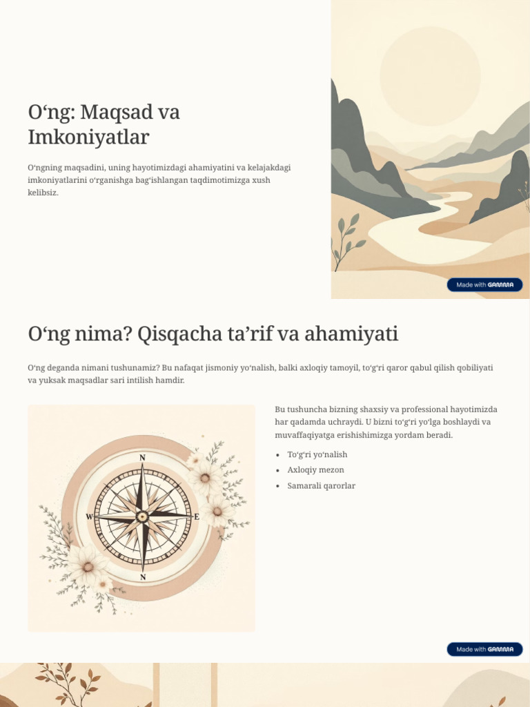 Ong Maqsad Va Imkoniyatlar | PDF