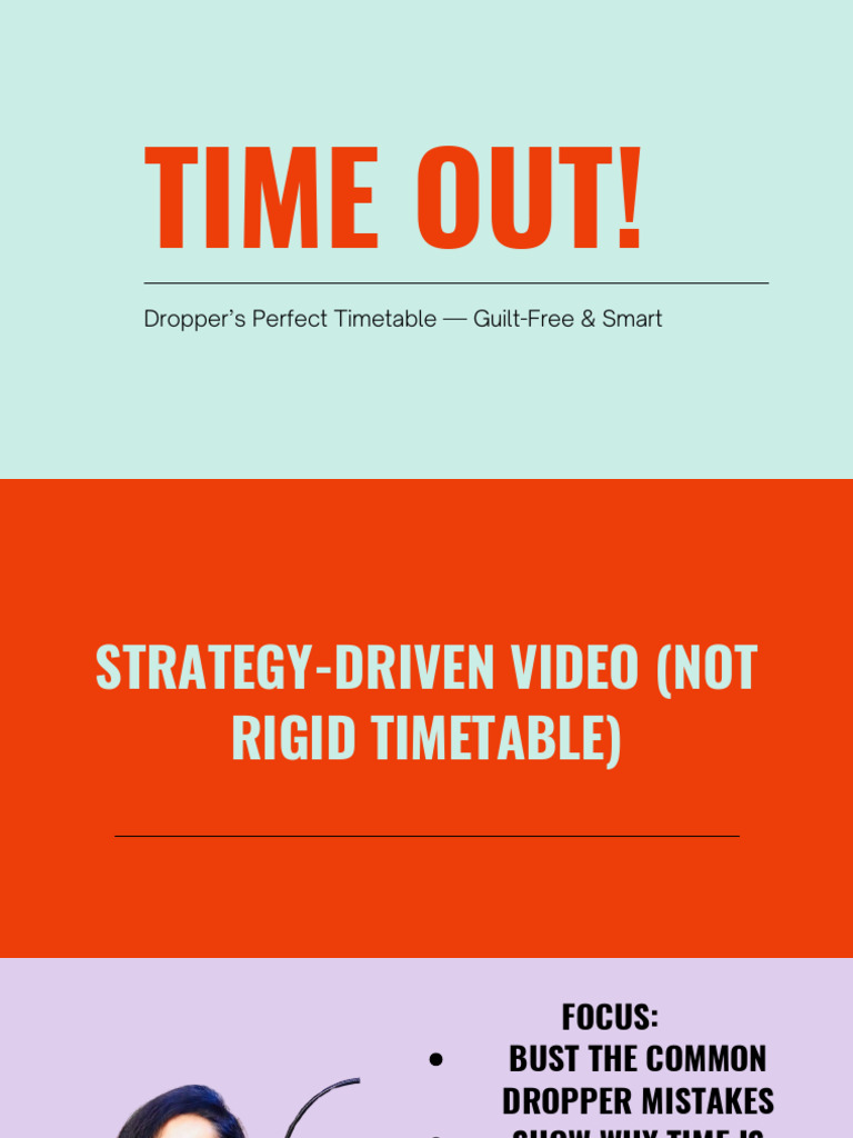 Dropper’s Perfect Timetable — Guilt-Free & Smart | PDF
