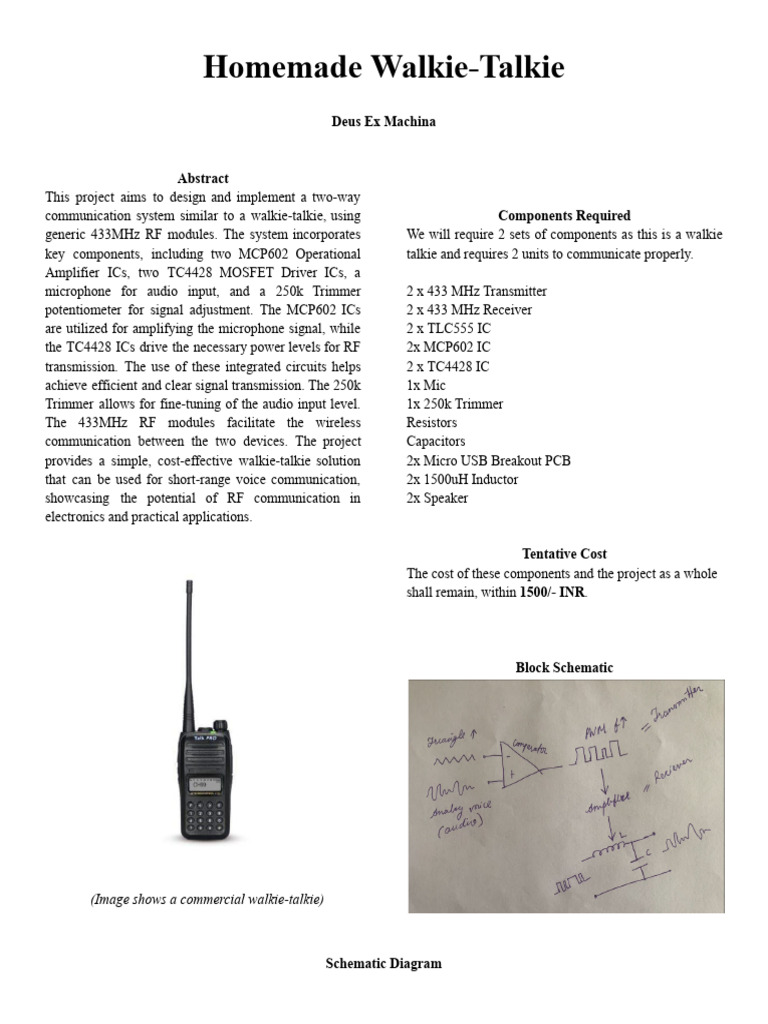 Homemade Walkie Talkie | PDF | Amplifier | Integrated Circuit