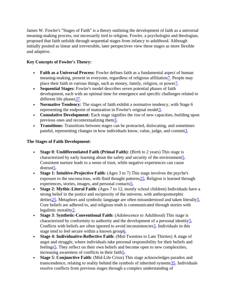 James Fowler III | PDF | Faith | Developmental Psychology