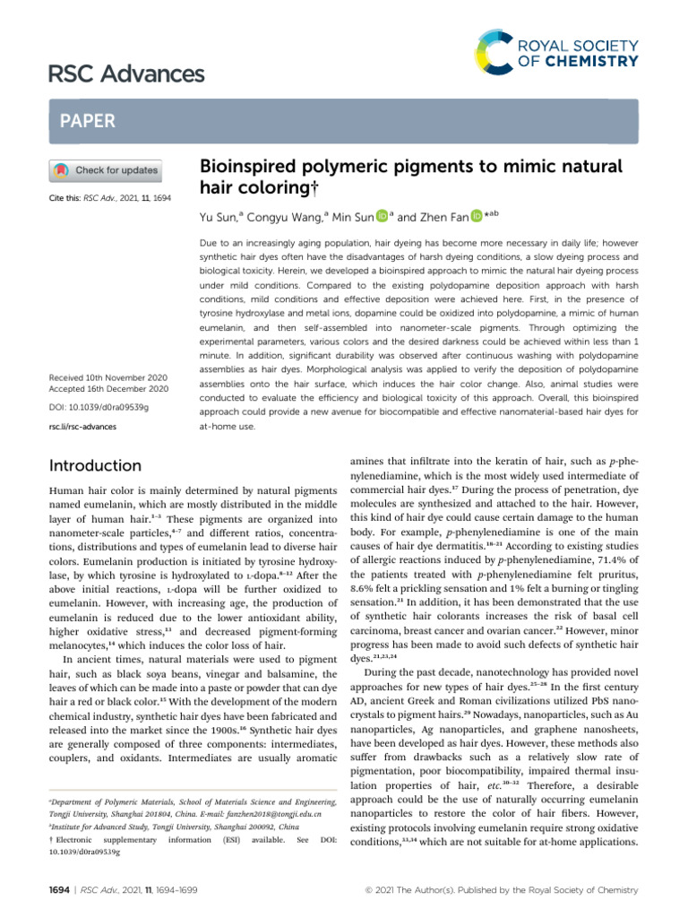 Bioinspired Polymeric Pigments To Mimic Natural Ha | PDF | Deformation ...