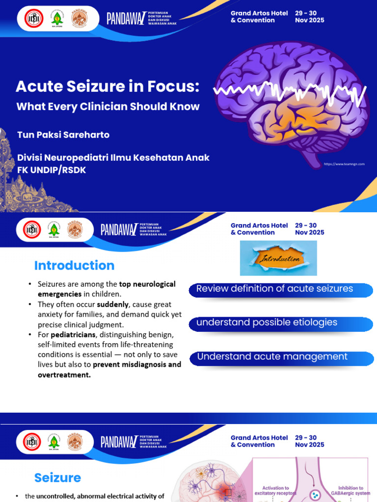 Acute Seizure in Focus 291125 | PDF | Epilepsy | Nervous System