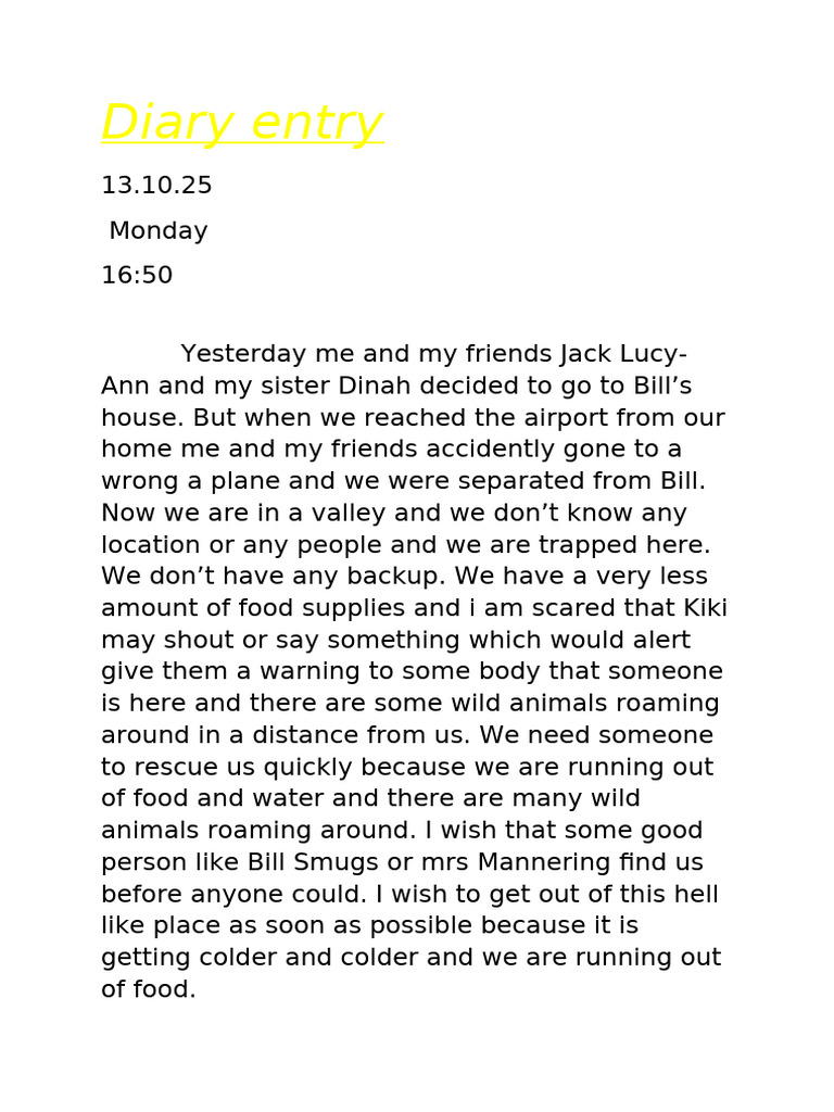 Diary Entry1 | PDF