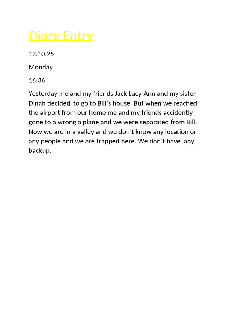 Diary Entry | PDF