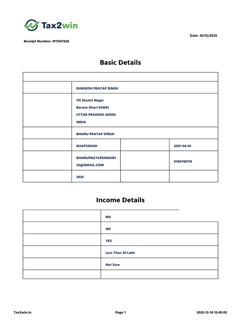 Basic Details: Personal Information | PDF