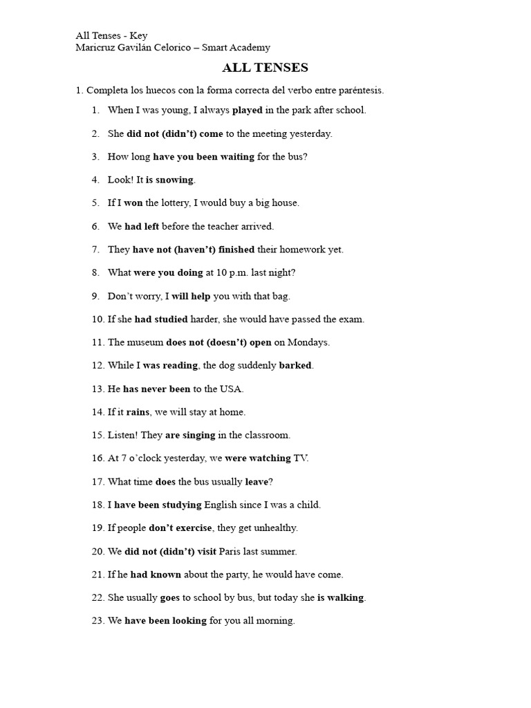 Mastering English Verb Tenses Guide | PDF