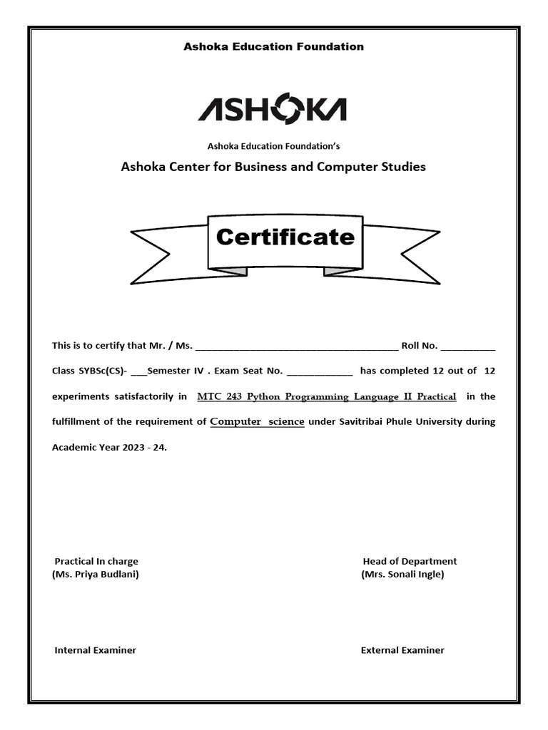 Mathematics Certificate | PDF