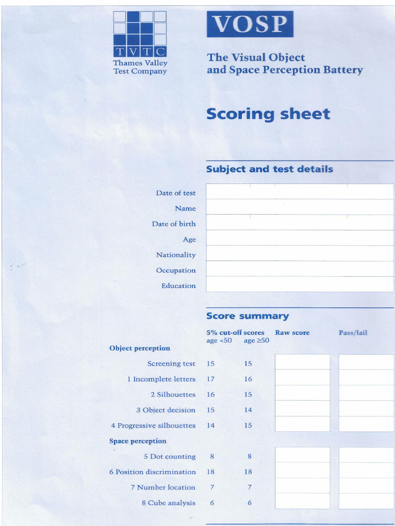 Vosp Full Resposta | PDF