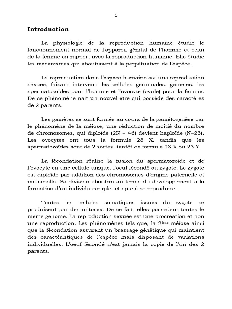 Physiologie de la reproduction humaine | PDF | Cycle menstruel ...