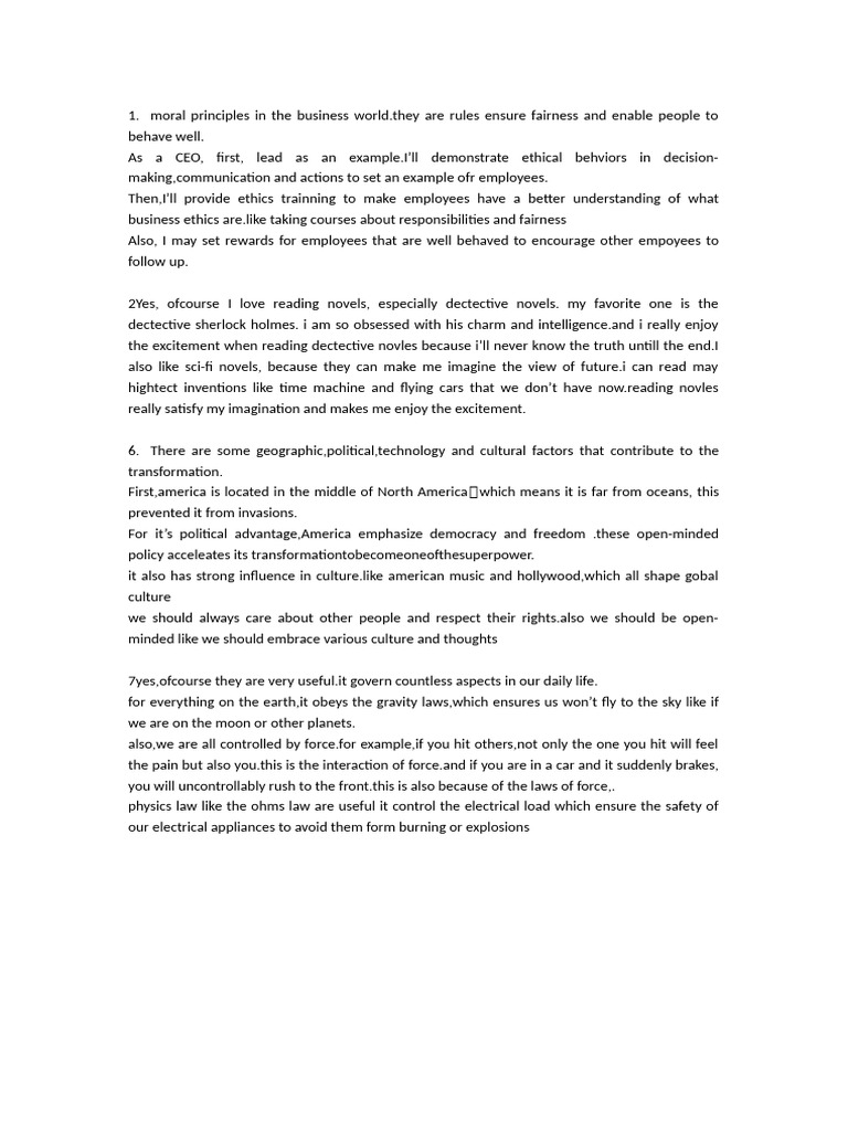 Moral Principles in The Business World | PDF
