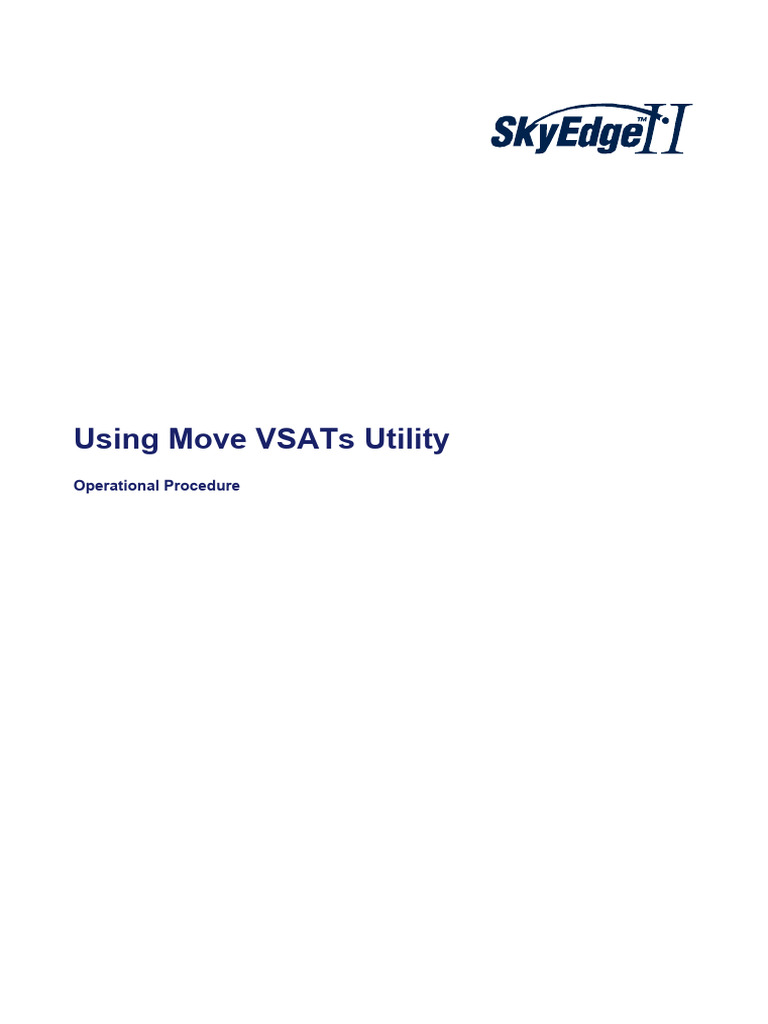 Move VSATs Utility Operational Guide | PDF | Very Small Aperture ...