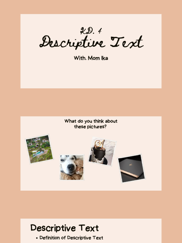 Understanding Descriptive Texts | PDF