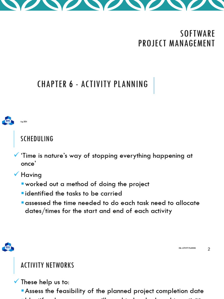 Chapter 6 Activity Planning | PDF | Project Management | Systems ...