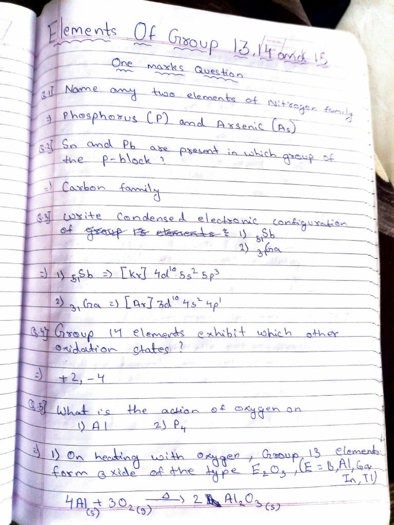 Elements of Group 13, 14 and 15 | PDF | Chemical Elements | Chemical ...