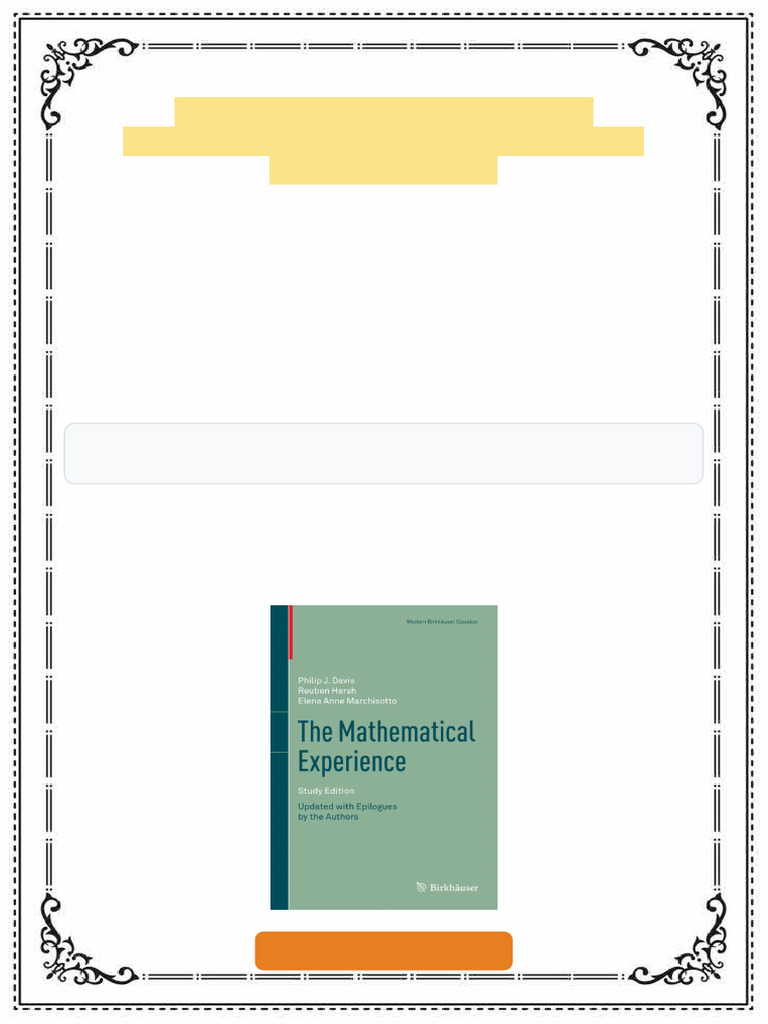 The Mathematical Experience Study Edition Davis Ebook Fully Revised ...