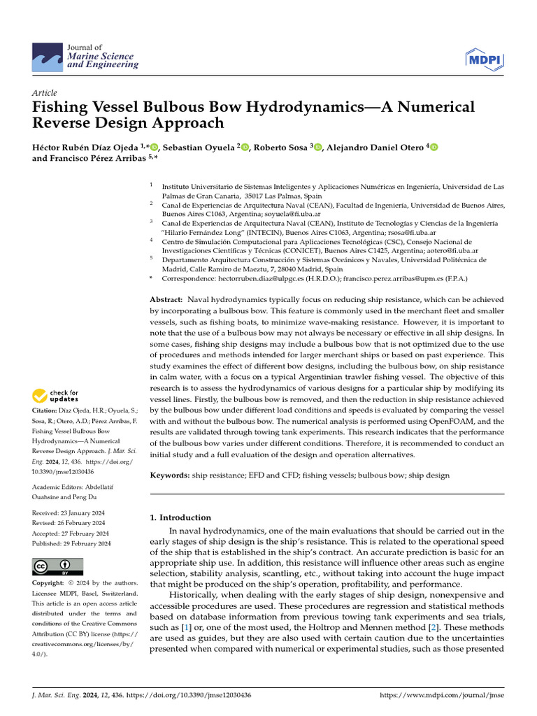 Fishing Vessel Bulbous Bow Hydrodynamics-A Numerical | PDF | Navier ...