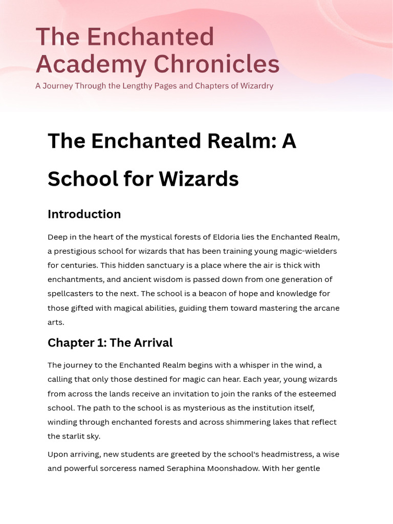 Enchanted Realm: Wizard School Guide | PDF | Magician (Fantasy)