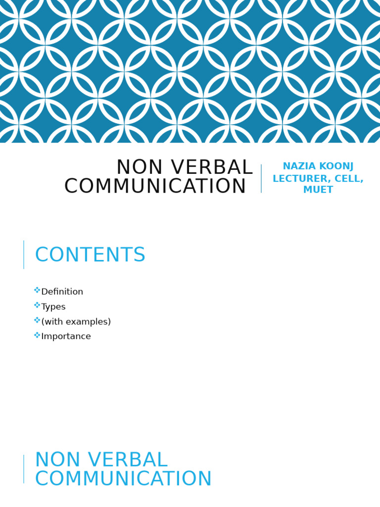Introduction to Non Verbal Communication | PDF | Nonverbal ...