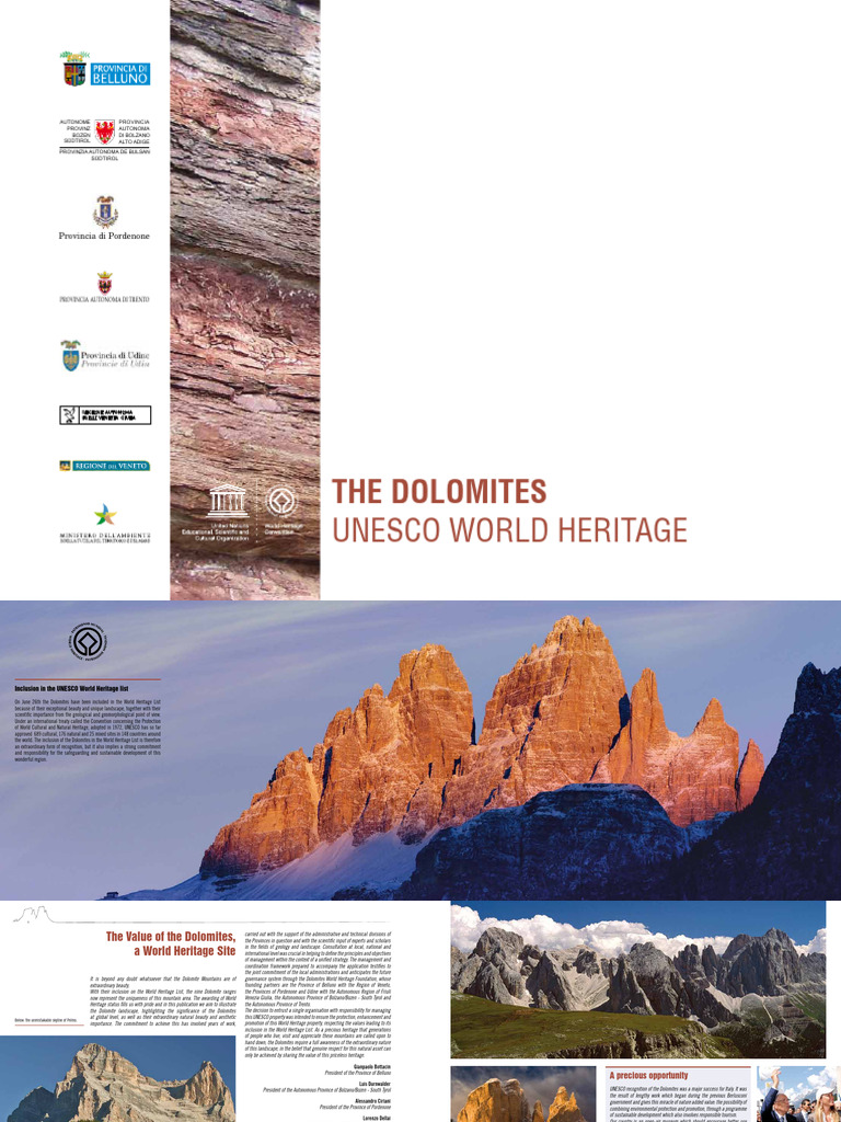 UNESCO World Heritage: The Dolomites | PDF | Geomorphology | World ...