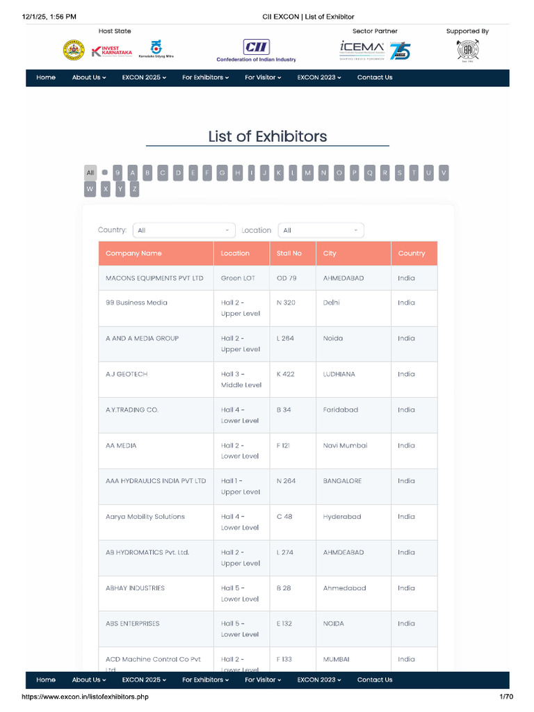 Excon 2024 Exhibitor List | PDF