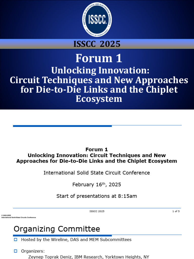 ISSCC 2025: Innovations in Chiplet Ecosystem | PDF | System On A Chip ...