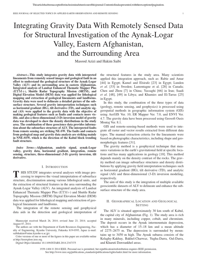 Integrating Gravity Data With Remotely Sensed Data For Structural ...