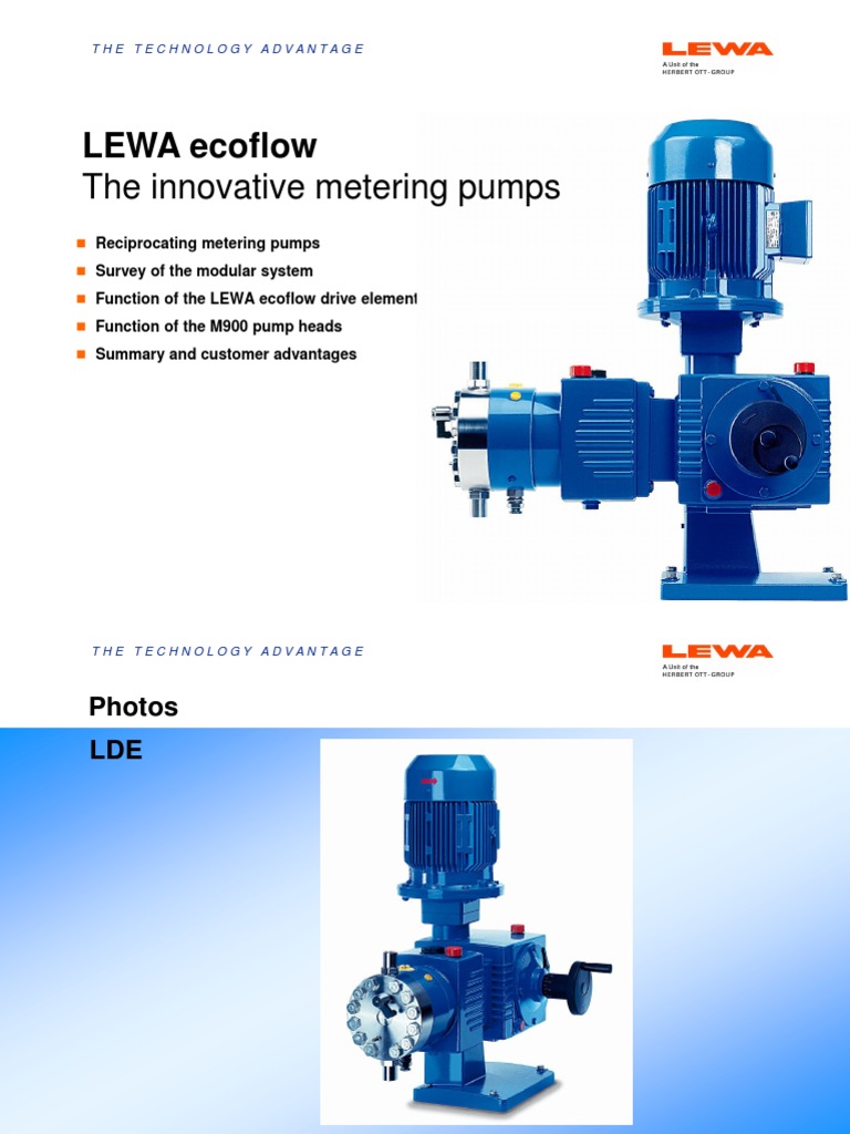 Customer Presentation LEWA Ecoflow | PDF | Pump | Valve