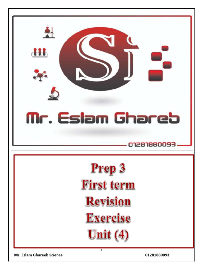 Prep 3 First Term Revision Exercise On Unit 4 | PDF | Meiosis | Mitosis