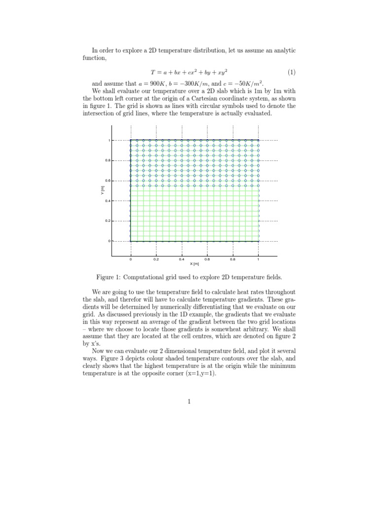2D Temperature Distribution | PDF | Gradient | Euclidean Vector