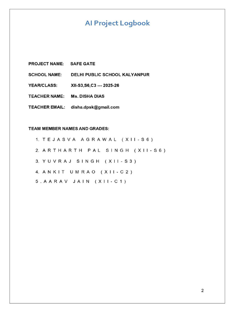 IBM-CBSE AI Project Logbook (1) Page-0002 | PDF