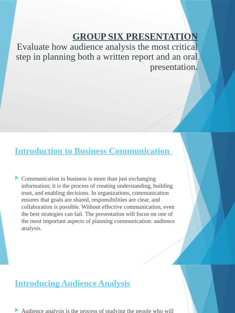 Group Six Presentation | PDF | Communication | Public Speaking