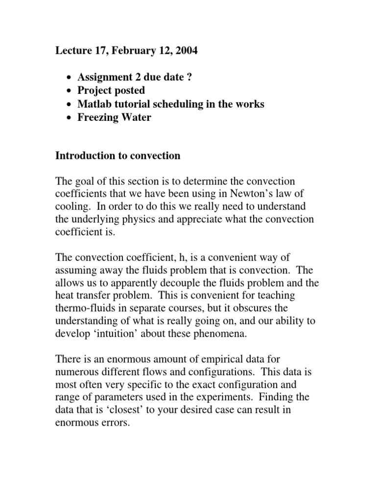 Introduction To Convection | PDF | Boundary Layer | Heat Transfer