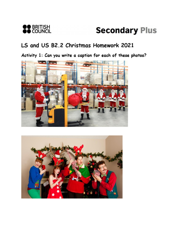 ls_b2.2_us_b2.2_christmas_homework_pack_2022 | PDF | Christmas | Schools