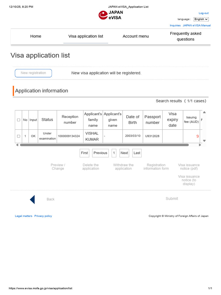 Japan eVisa Application Status List | PDF | Travel Visa | International Law