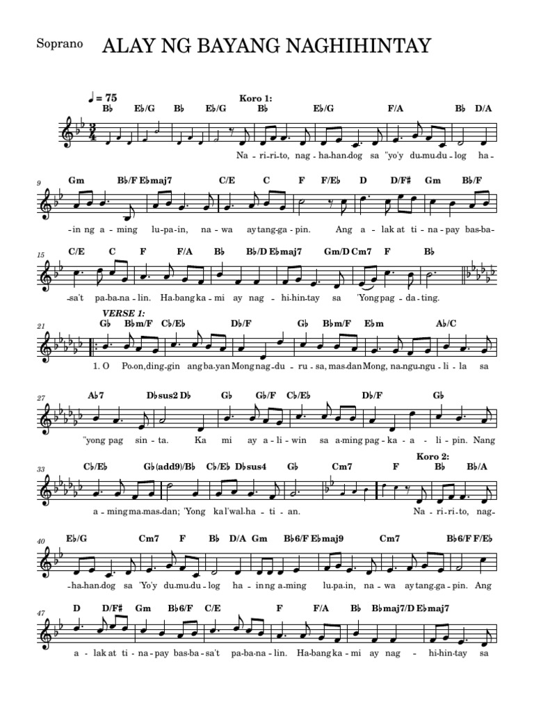 Alay NG Bayang Naghihintay-Soprano | PDF