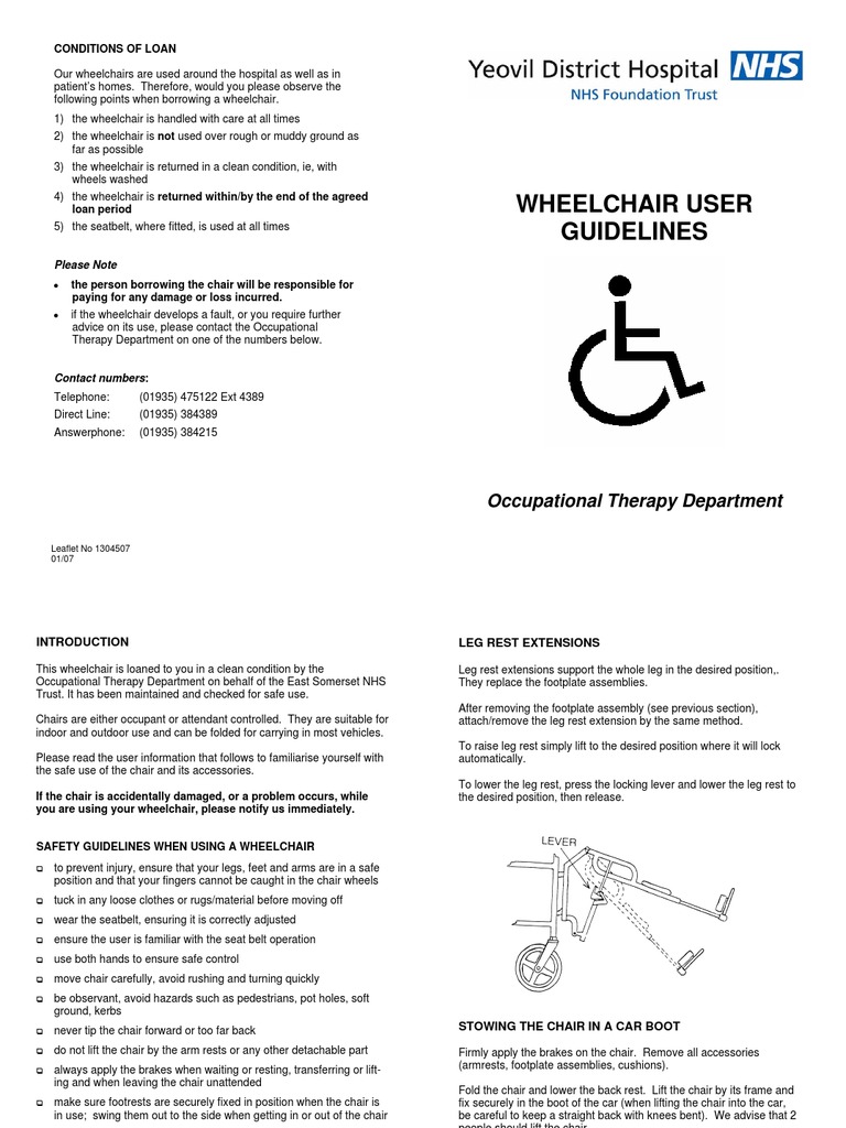 Wheelchair User Guidelines | PDF | Chair | Wheelchair