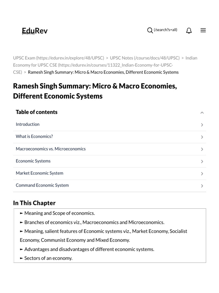 Economics: Micro vs Macro & Systems | PDF | Economics | Macroeconomics