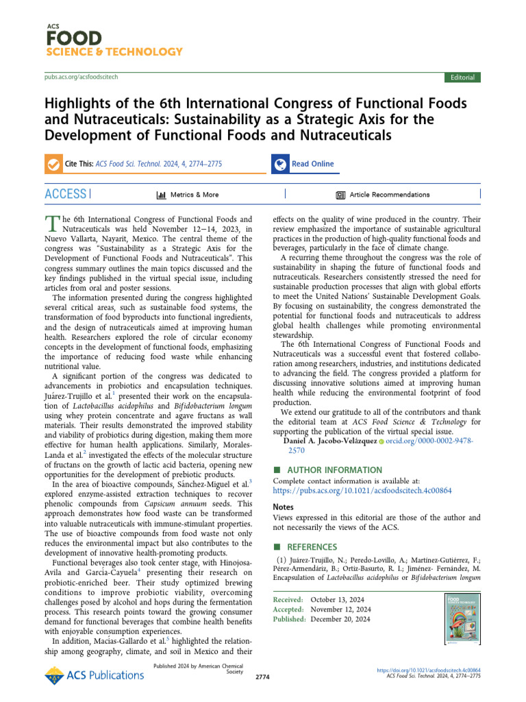 Highlights from 6th Functional Foods Congress | PDF | Sustainability ...