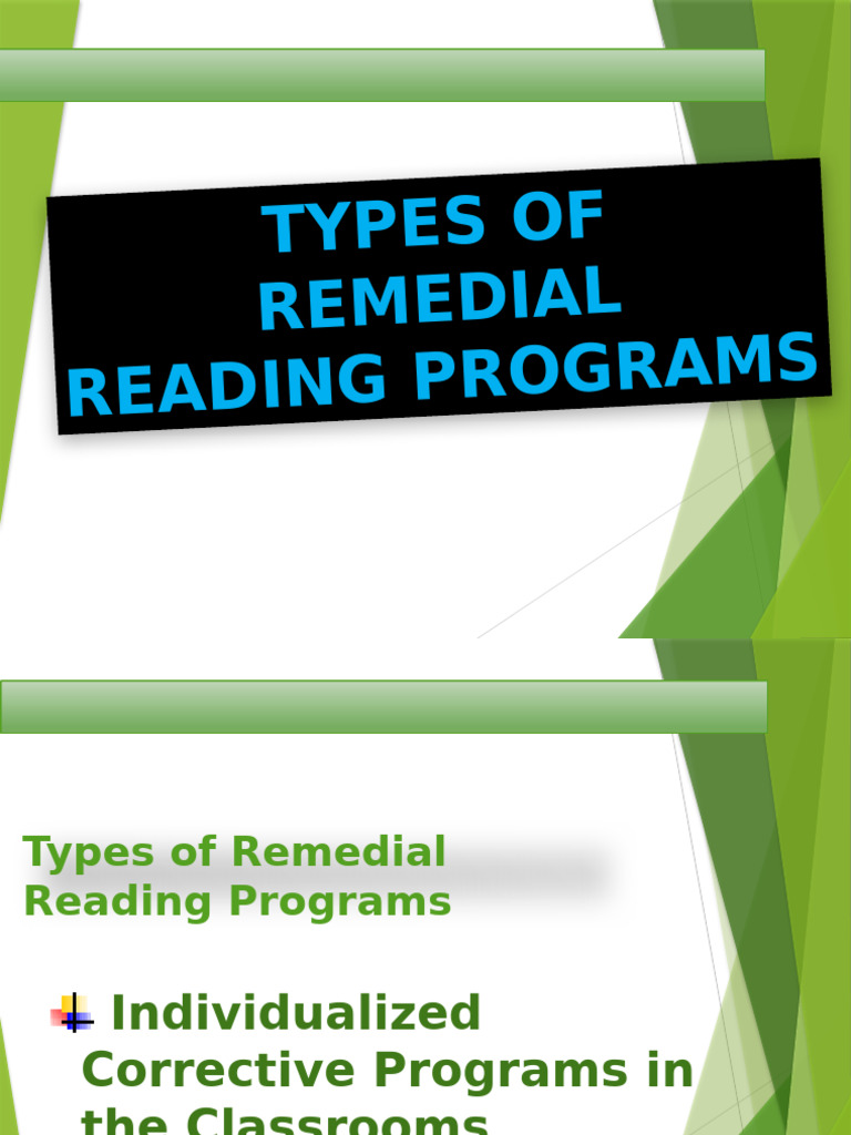 DAY 1 Types of Remedial Reading Programs-dr Lipar | PDF | Teachers ...