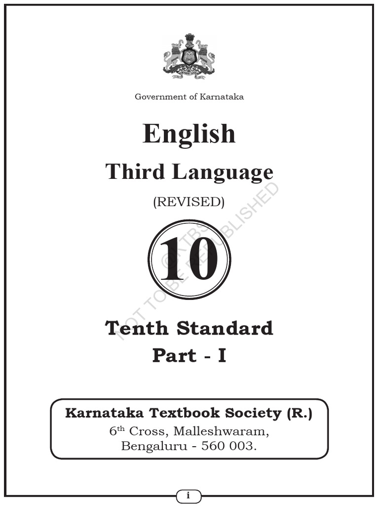 Karnataka English Textbook Overview | PDF | Learning
