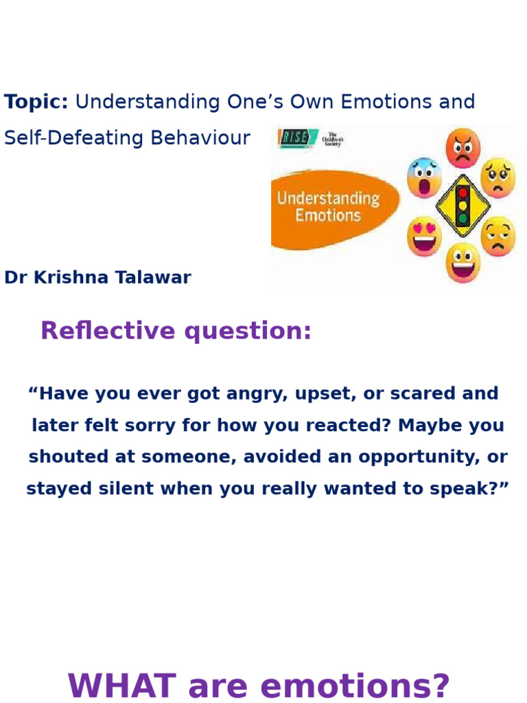 Mastering Emotions and Self-Defeat | PDF | Emotions | Anger