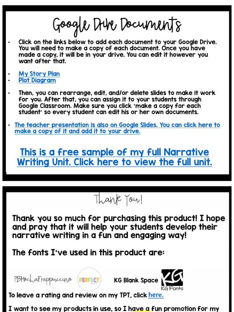 Narrative Writing Unit Resources | PDF