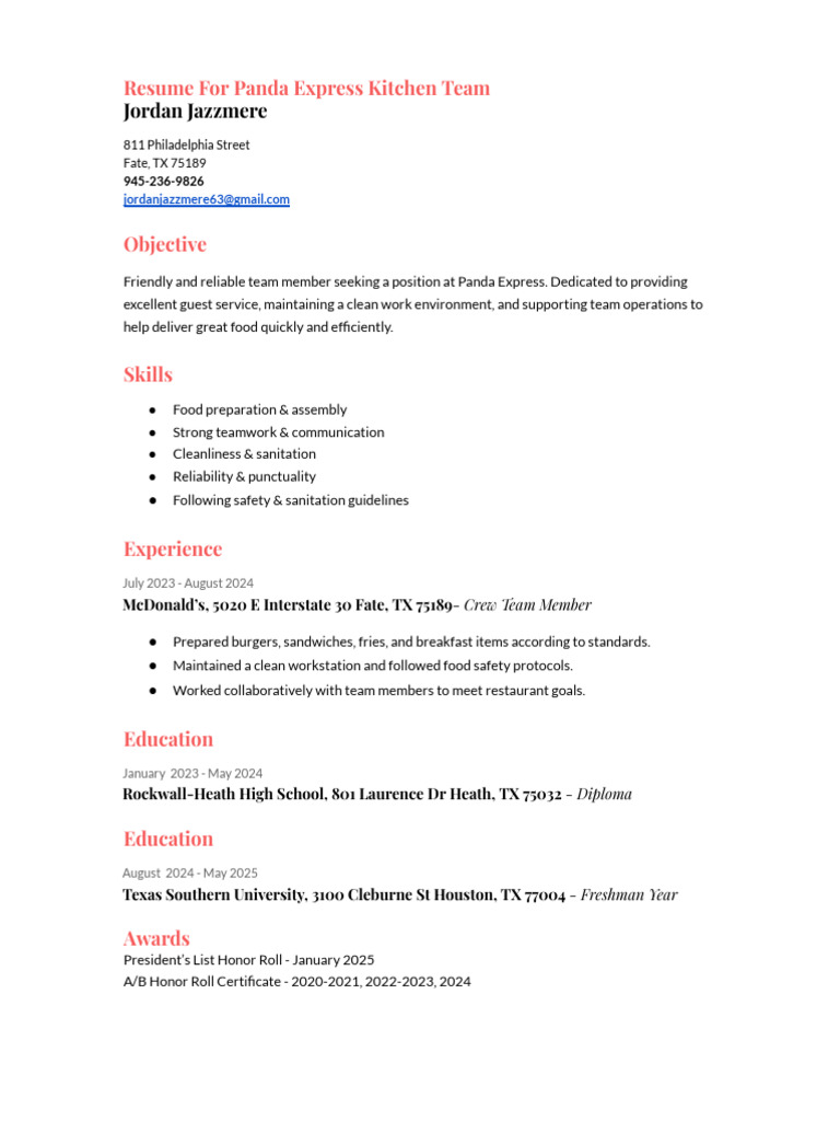 Resume - Jordan Jazzmere 4.0 | PDF