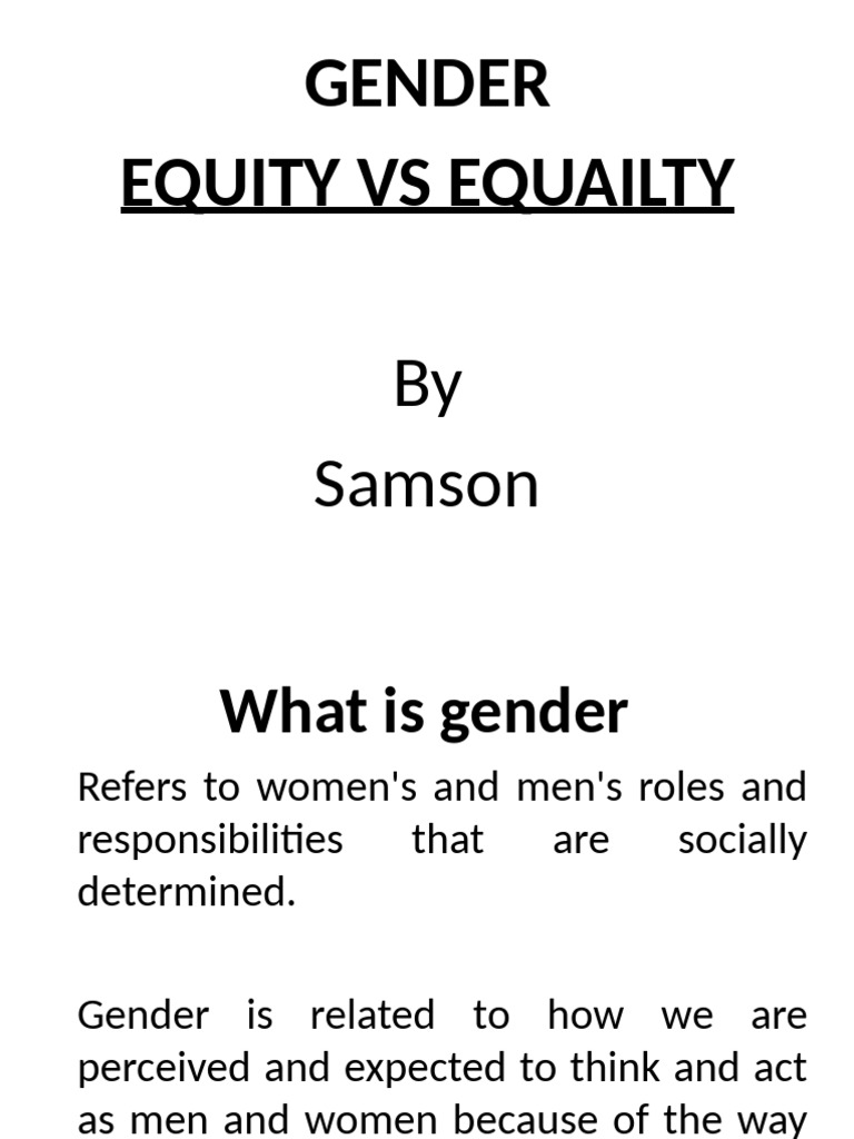 Gender Equity and Equality-1 | PDF | Gender | Gender Studies